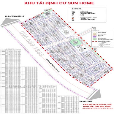 Mặt bằng Tái định Cư An Thới Sun Home Phú Quốc - Bản đồ Sơ đồ phân lô | PDF