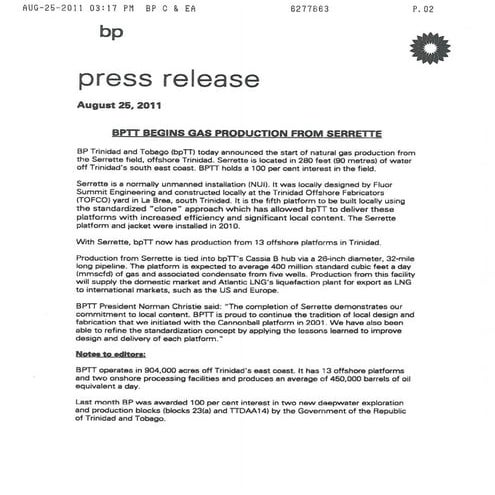 BP Press Release | PDF