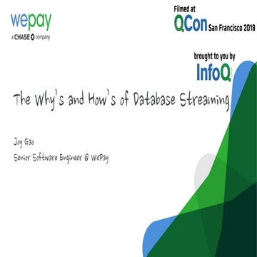 The Whys and Hows of Database Streaming | PPT