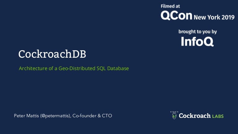 Cockroachdb Architecture Of A Geo Distributed Sql Database 6394