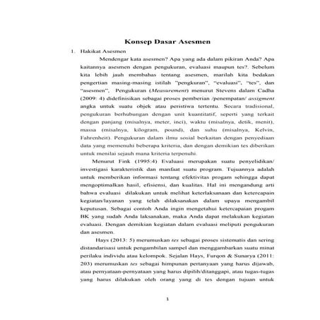 KONSEP DASAR ASESMENT BK | PDF