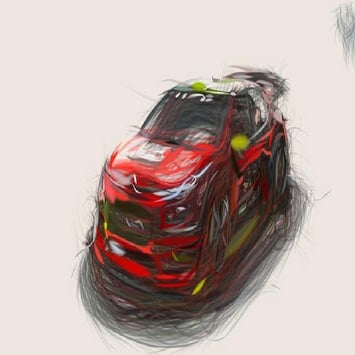 Citroen C3 Wrc Draw Canvas Print | PDF