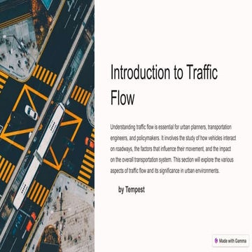 Introduction to Traffic Flow theory modelling | PPTX