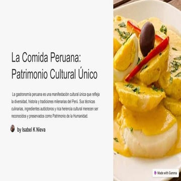 comida peruana patrimonio cultural culinario y gastronomico | PPTX