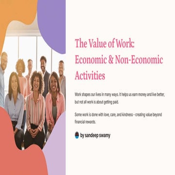 The Value of Work: Economic & Non-Economic Activities/6th class new ...