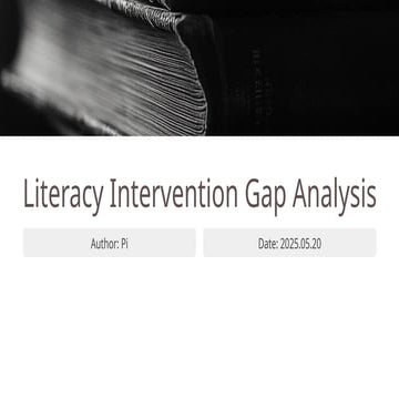 Literacy Intervention Gap Analysis in the department of education | PPTX