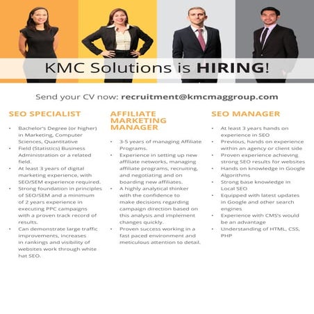 Careers at KMC MAG Group and KMC Solutions | PDF