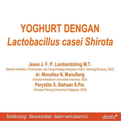 Yoghurt by Lactobacillus casei Shirota | ODP