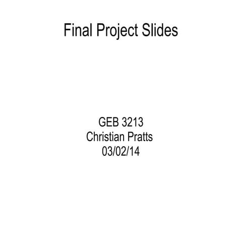 Final Report Project Presentation | PPT