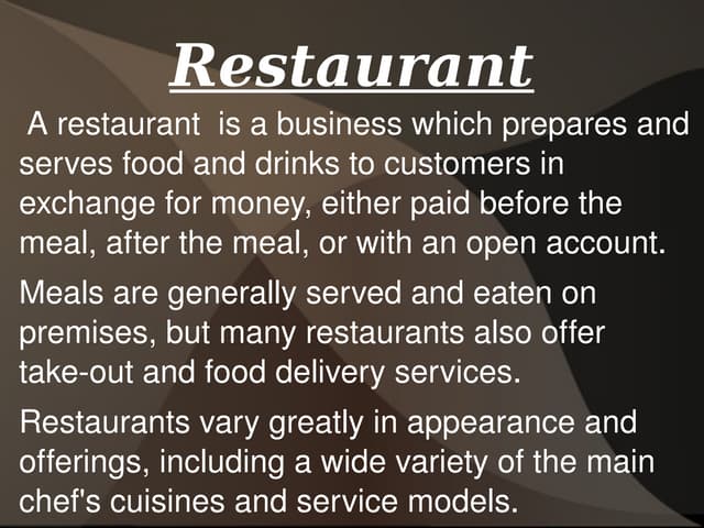 Types of restaurants | PPTX
