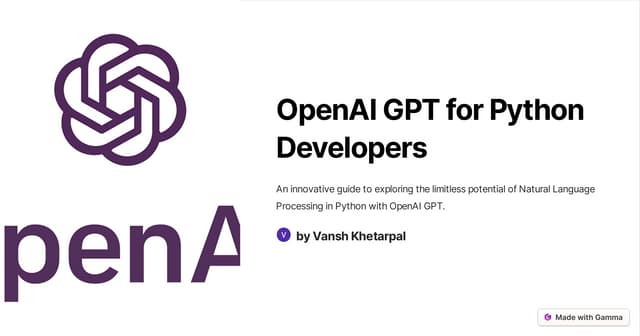 OpenAI GPT For Python Developers | PDF | Computer Software and ... OpenAI GPT For Python Developers | PDF | Computer Software and ...