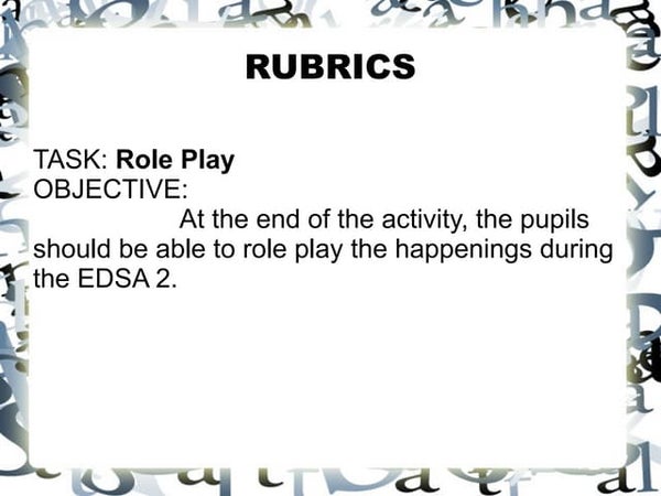 Historical role play rubric Historical role play rubric