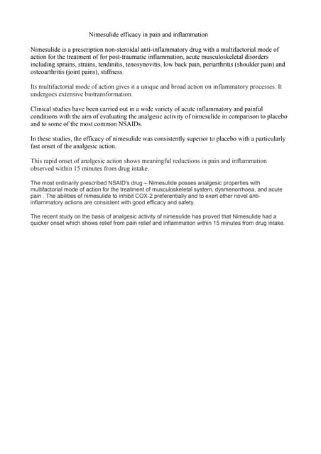 Nimesulide gel system for topical use | PDF