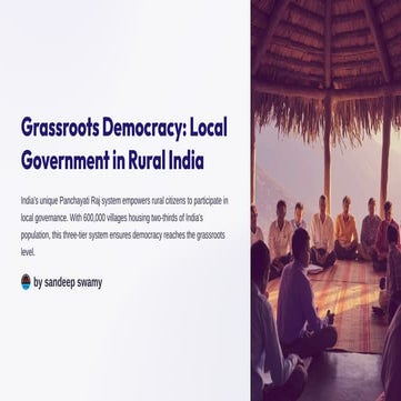 Grassroots Democracy: Local Government in Rural areas/samyans academy/6th class social science ...