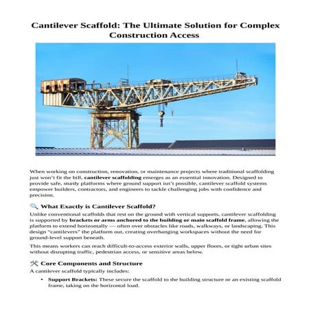 Safe & Flexible Cantilever Scaffold Solutions 🚧 | PDF