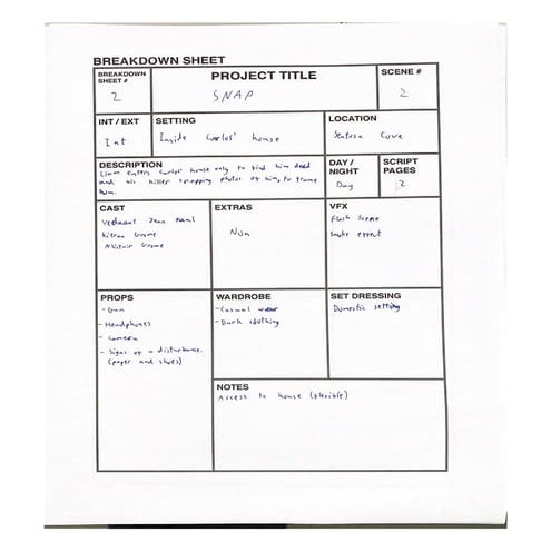 Script Breakdown sheet | PDF