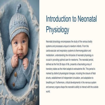 Neonatal physiology , respiratory adaptation in the neonate | PPTX