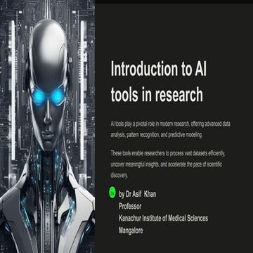 Artificial intelligence in research - an introduction | PPTX