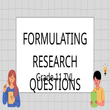 Formulating Research Questions for Grade 11 students | PPTX