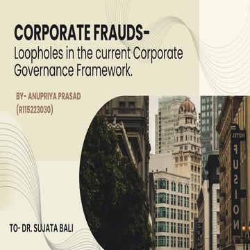 Corporate Governance, Business ethics & Corporate Frauds | PDF