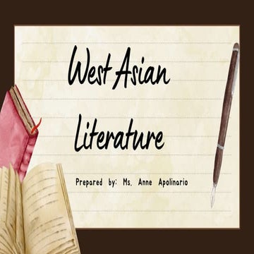 West Asian Literature and famous authors | PPTX
