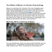 The Effect of Music on Human Psychology | PDF