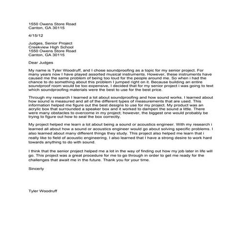 Letter to judges | DOC