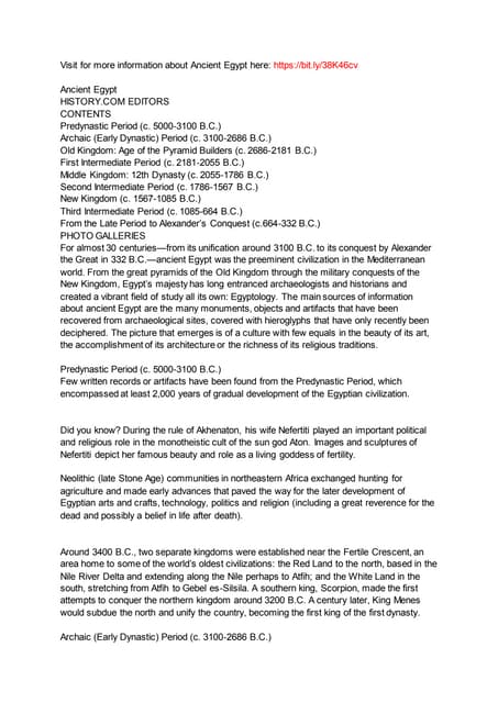 Ancient Egypt: Three Kingdoms Overview | PPT