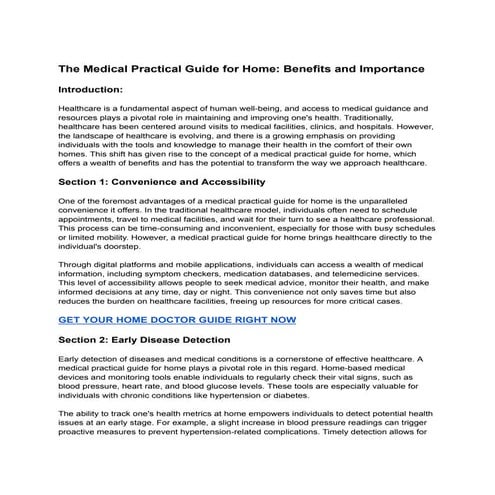 THE MEDICAL GUIDE FOR HOME | PDF