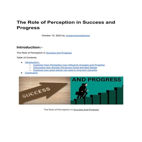 The Role of Perception in Success and Progress | PDF | Parenting ...