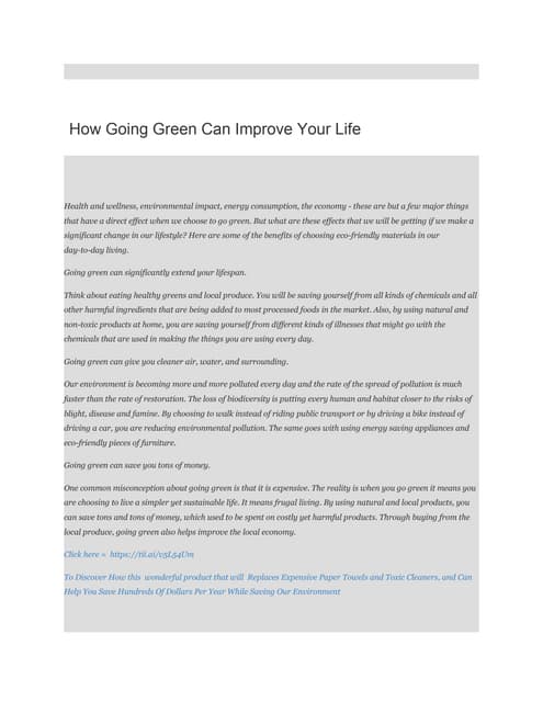 Go green ppt | PPTX