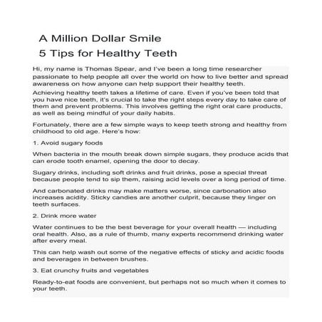 HEALTHY TEETH TIPS. | PDF