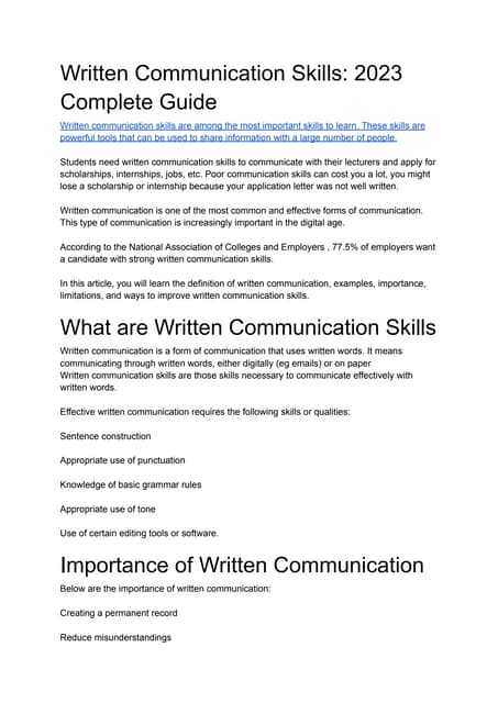 Effective Writting communication | PPTX