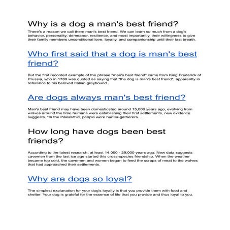 Why is a dog a man's best friend? | PDF
