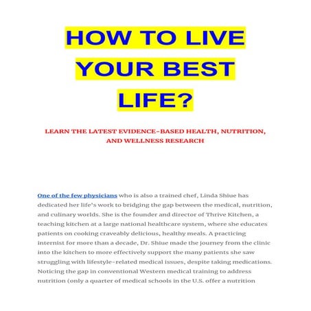 HOW TO LIVE YOUR BEST LIFE? | PDF