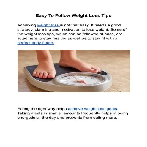 Easy To Follow Weight Loss Tips | PDF