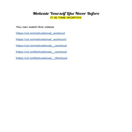 Motivational videos | PDF