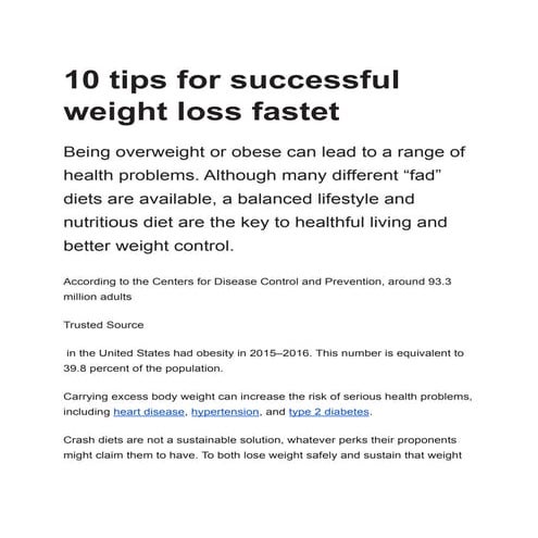 lose weight fastest | PDF | Weight Loss | Healthy Living