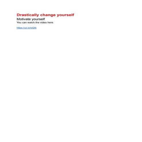 Drastically change yourself | PDF