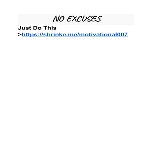 NO EXCUSES_Motivational | PDF