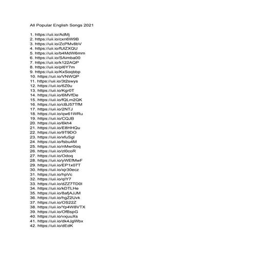 All Popular English Songs 2021 | PDF