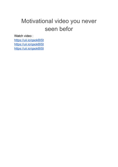 Motivational video | PDF