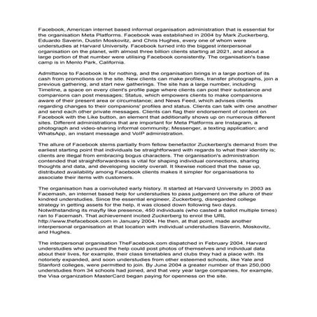 Story of Facebook. | PDF | Social Networking | Internet