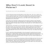 Why I don't look good in the picture | PDF