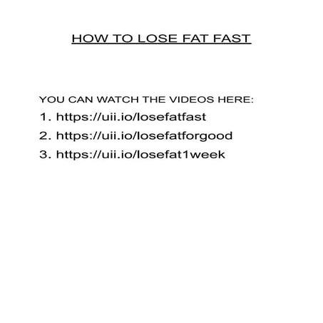 How to lose fat | PDF