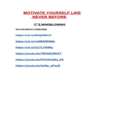 Motivation video | PDF