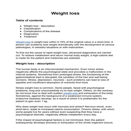 Weight loss | PDF