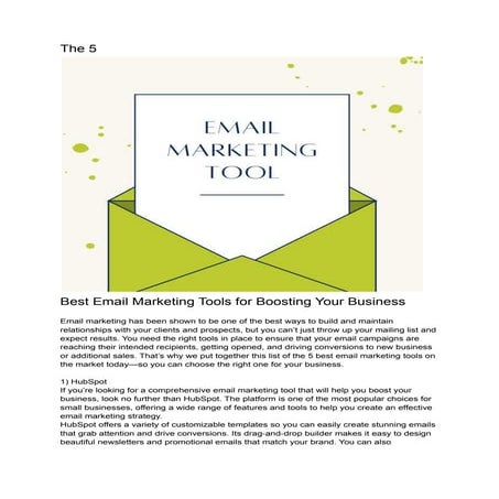 EMAIL MARKETING TOOL | PDF