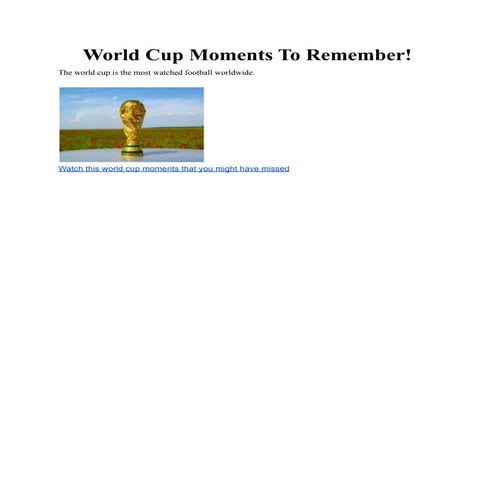 World cup moments | PDF