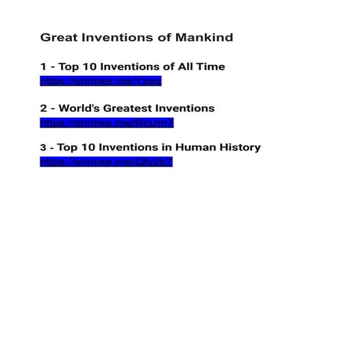 Great Inventions of Mankind | PDF